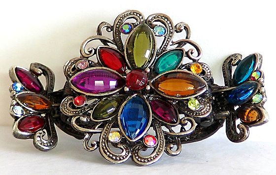 Multicolor Stone Studded Designer Hair Clip