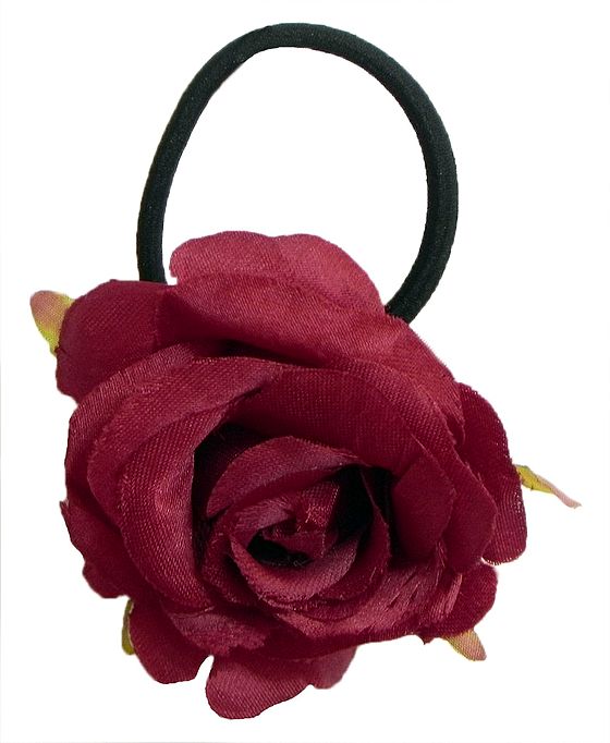 Dark Red Rose Hair Band