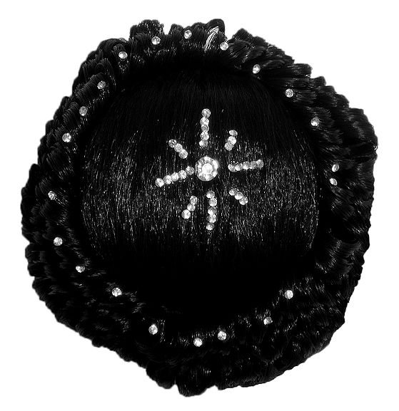 Stone Studded Black Hair Bun