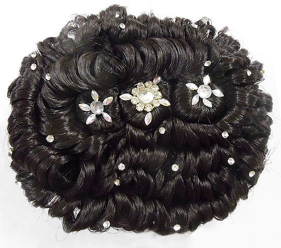 Stone Studded Designer Brown Hair Bun