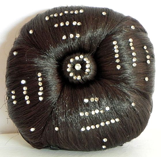 Stone Studded Designer Brown Hair Bun