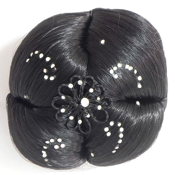 White Stone Studded Designer Brown Hair Bun