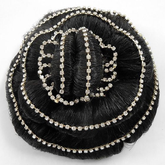 Stone Studded Designer Black Hair Bun