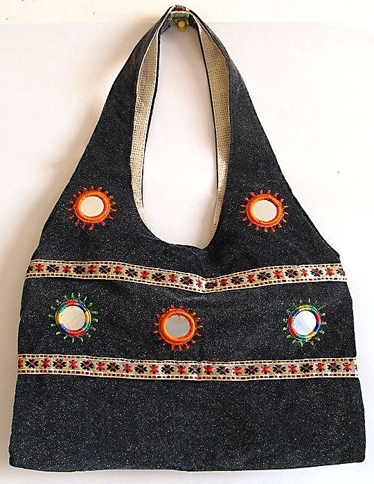 Shoulder Bag with Mirror Work