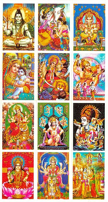 Twelve Miniature Deity Stickers