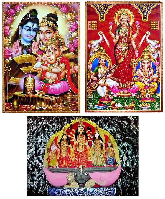 Hindu Deities - Set of 3 Posters