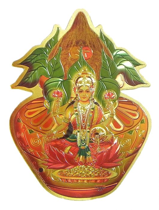 Lakshmi on Kalash - Sticker - 8 x 5.5 inches