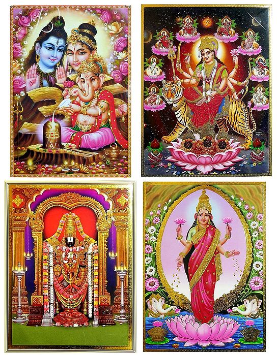 Hindu Deities - Set of 4 Posters