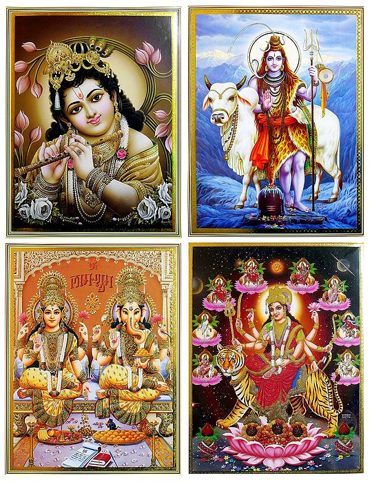 Hindu Deities - Set of 4 Poster
