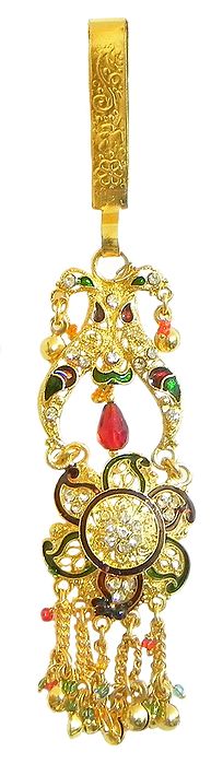 Stone Studded Laquered Chabbi Challa with Beaded Jhalar