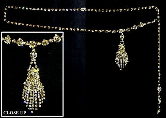 White Stone Studded Designer Kamarband