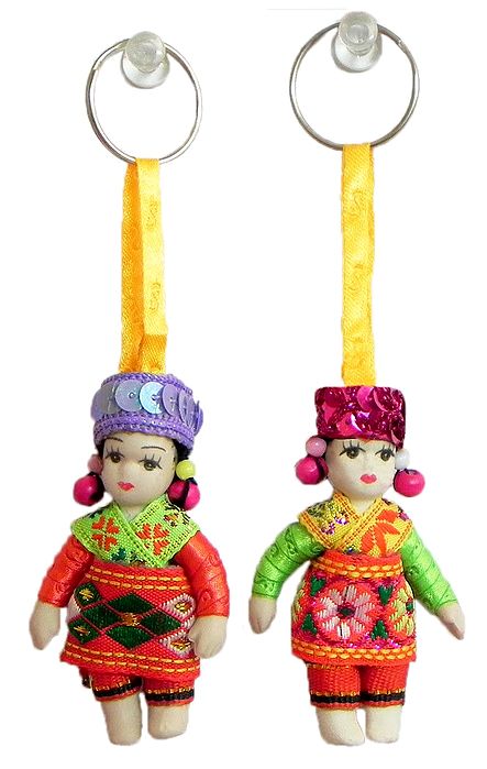 Scottish Dancers Doll Key Rings