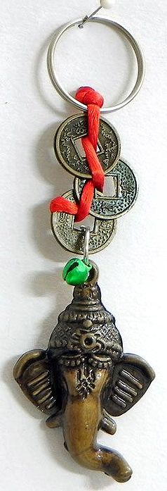 Ganesha Key Ring with Coins