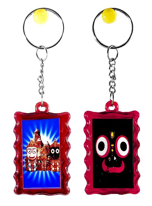 Double Sided Acrylic Jagannath Key Ring