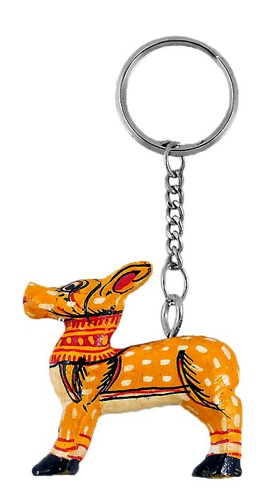 Wooden Deer Key Chain