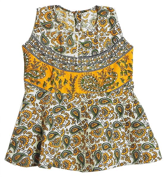 Print on White Cotton Frock