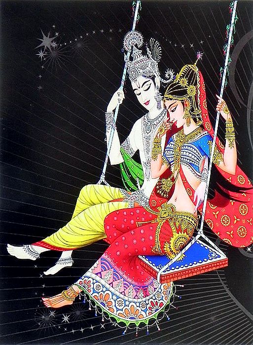 Radha Krishna on a Swing