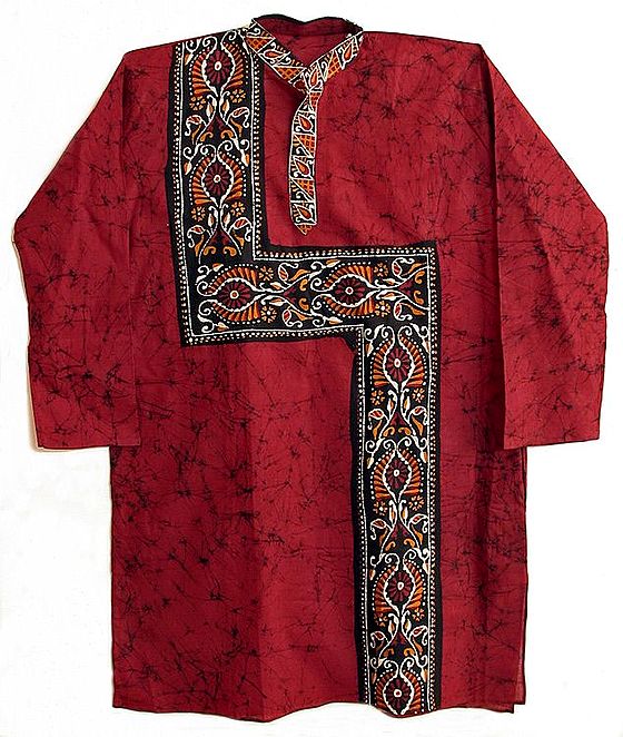 Red Batik Kurta