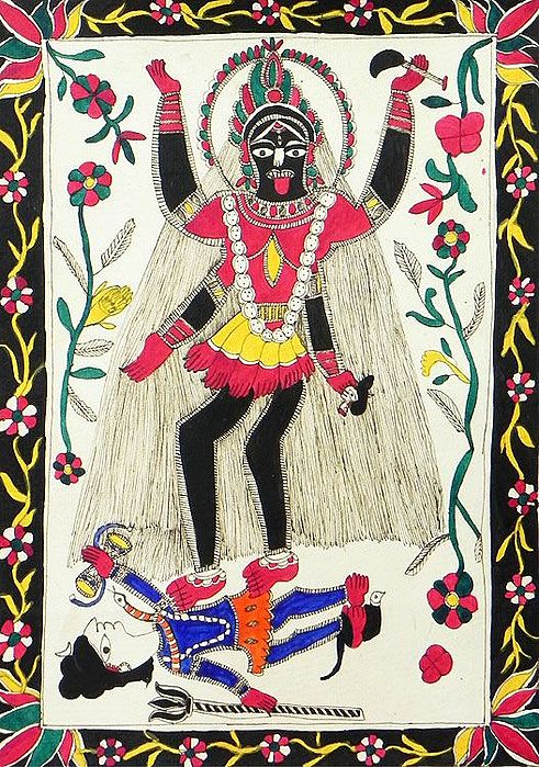 Goddess Kali - Madhubani Folk Art