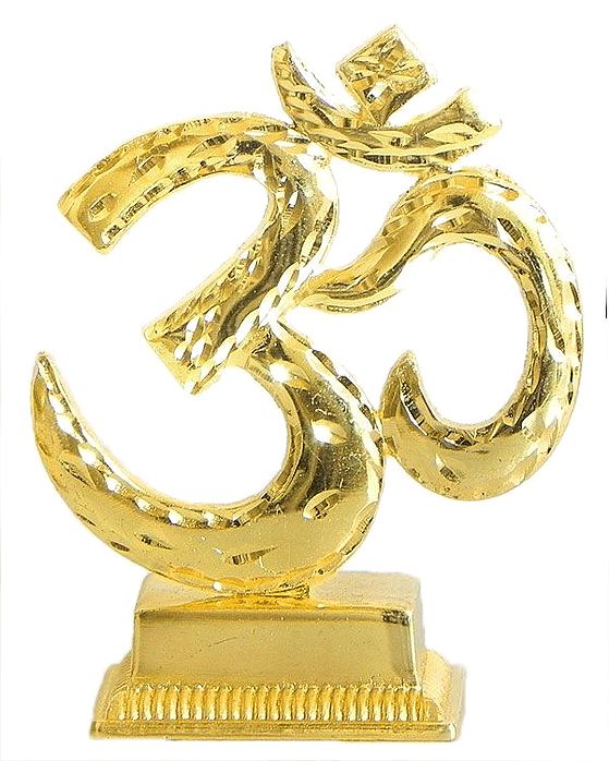Golden Om on Stand