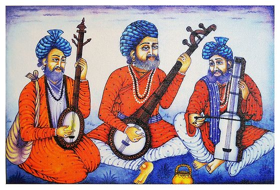 Rajasthani Musicians - Screen Print on Canvas