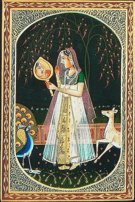 Rajput Princess - Miniature Painting on Silk