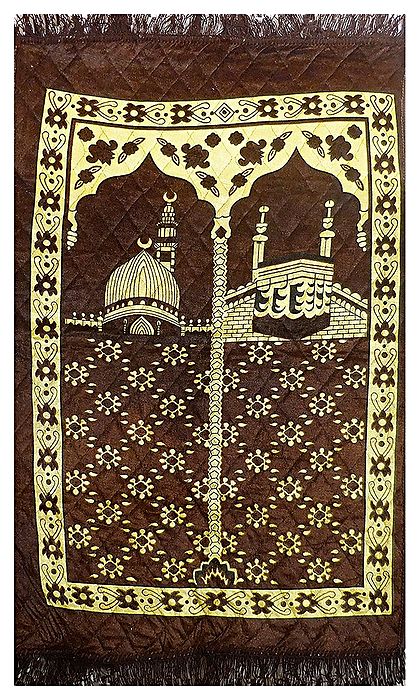 Brown Velvet Islamic Namaz Mat