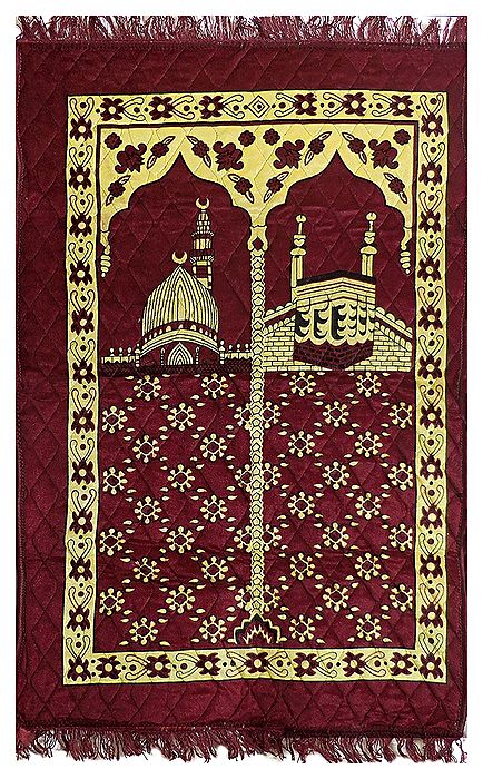 Maroon Velvet Islamic Namaz Mat
