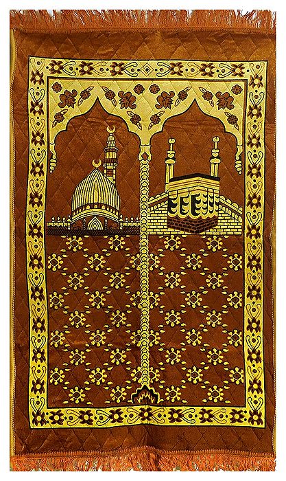 Brown Velvet Islamic Namaz Mat
