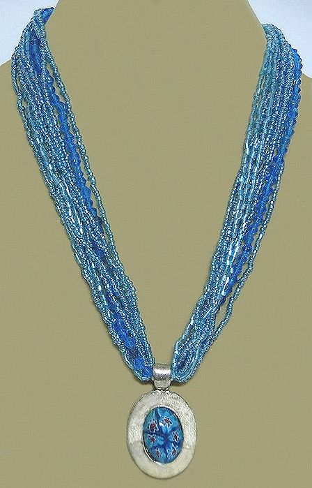Light Blue Beaded Necklace