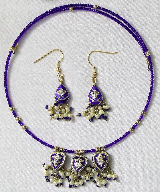 Meenakari Beaded Spring Necklace