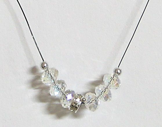White Crystal Bead Necklace