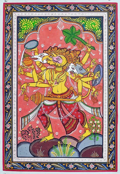 Shop Online Panchamukhi Hanuman Pattachitra Painting