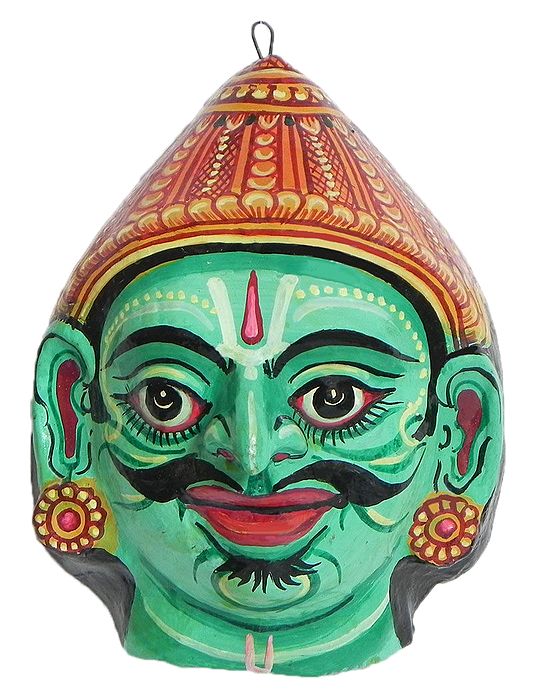 Papier Mache Garuda Mask - 6 x 4.5 x 3 inches