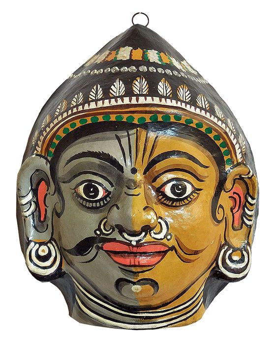 Papier Mache Combined Mask of Purush and Prakriti