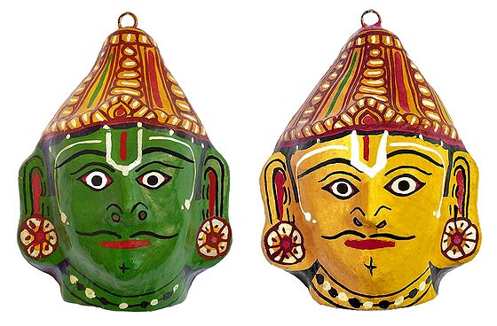 Buy Papier Mache Mask of Rama and Lakshmana