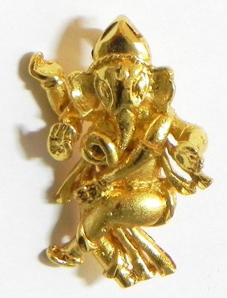 Gold Plated Dancing Ganesh Pendant