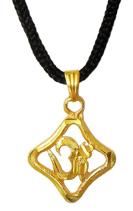 Gold Plated Chain with Om Pendant - Length - 21 inches