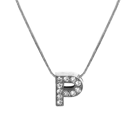Alphabet P Pendant with Chain