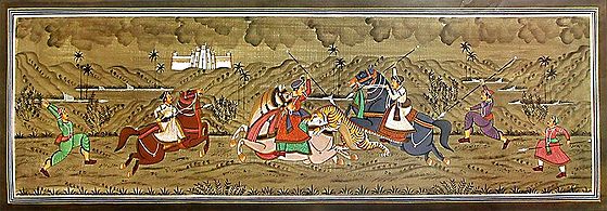 Indian Maharaja Hunting Tigers
