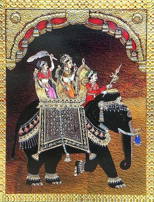 Queen Riding on a Royal Elephant