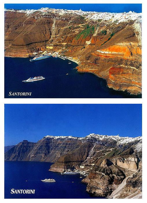 Santorini, Greece - 2 Postcards