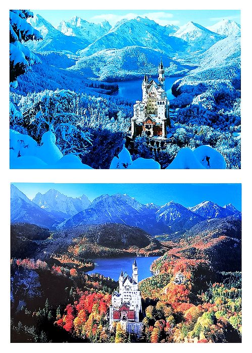 Neuschwanstein Castle, Bavaria, Germany- 2 Postcards