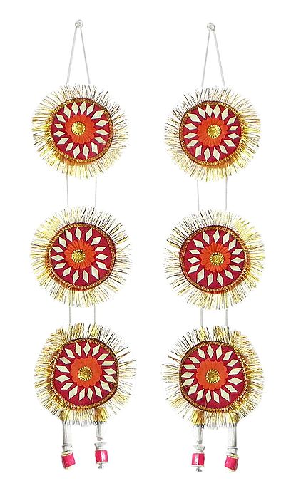 Red with Golden Paper Chandmala for Deity