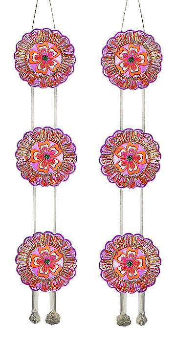 Pair of Mauve Paper Chandmala for Deity