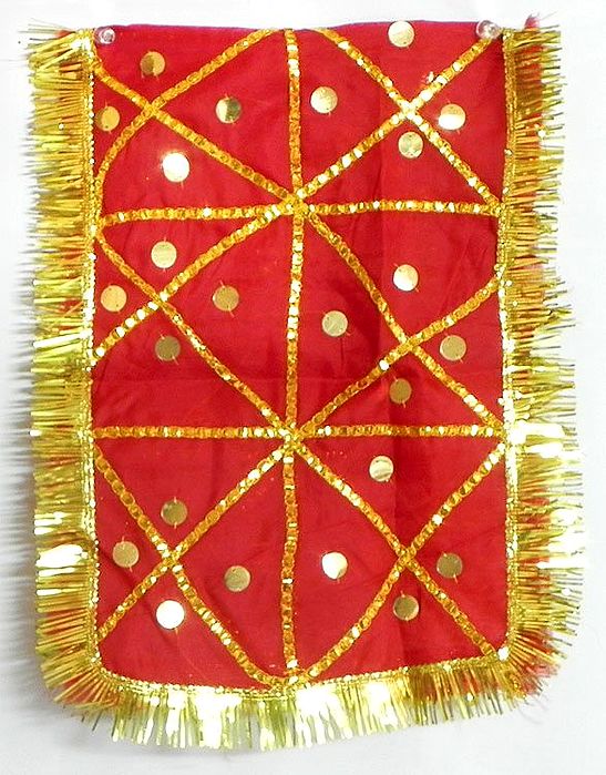 Red Chunni with Zari and Sequin Work for Matarani