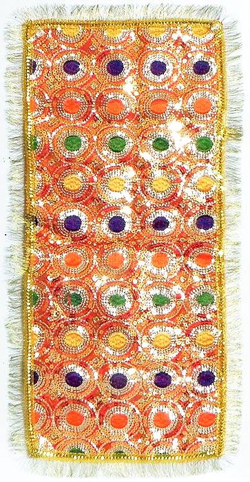 Red Chunni with Golden Sequin Work for Matarani