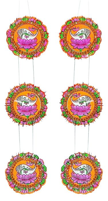 2 Paper Chandmala to Hang from Deities Hand - 18 x 3.5 inches