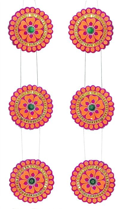 2 Paper Chandmala to Hang from Deities Hand - 19 x 3.25 inches