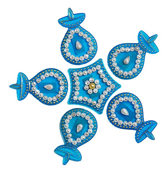 Blue Acrylic Sticker Rangoli